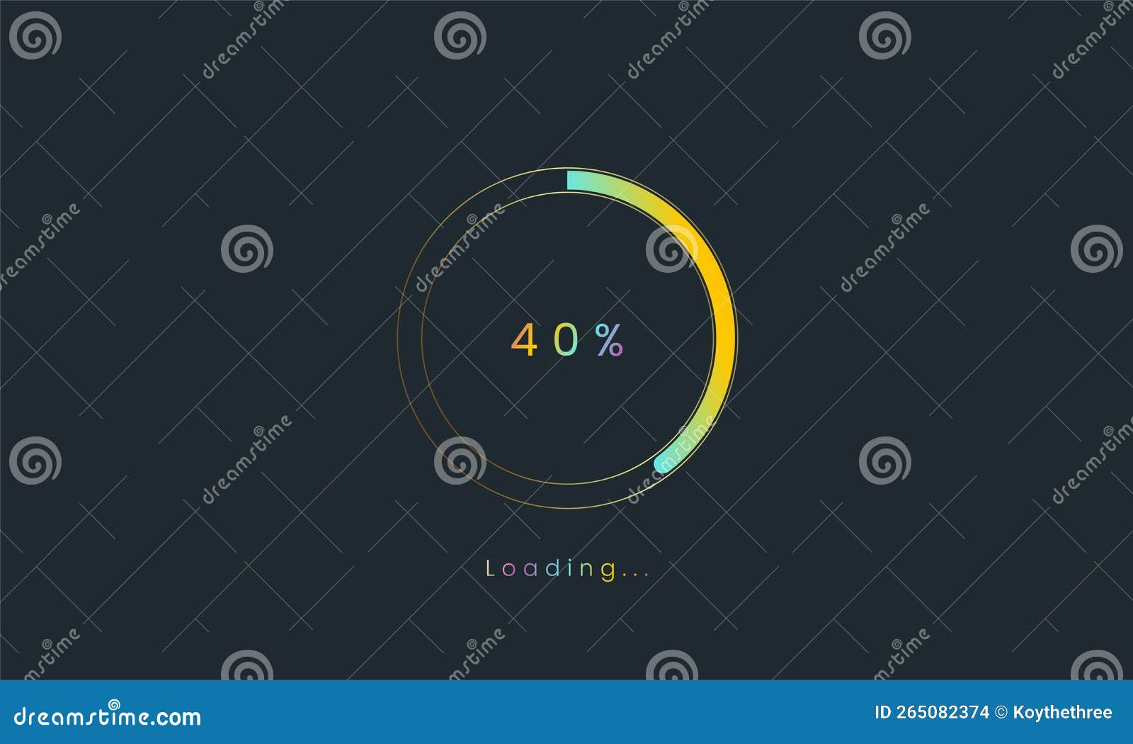 40 Percent Rainbow Loading Bar, Uploading Bar for User Interface ...