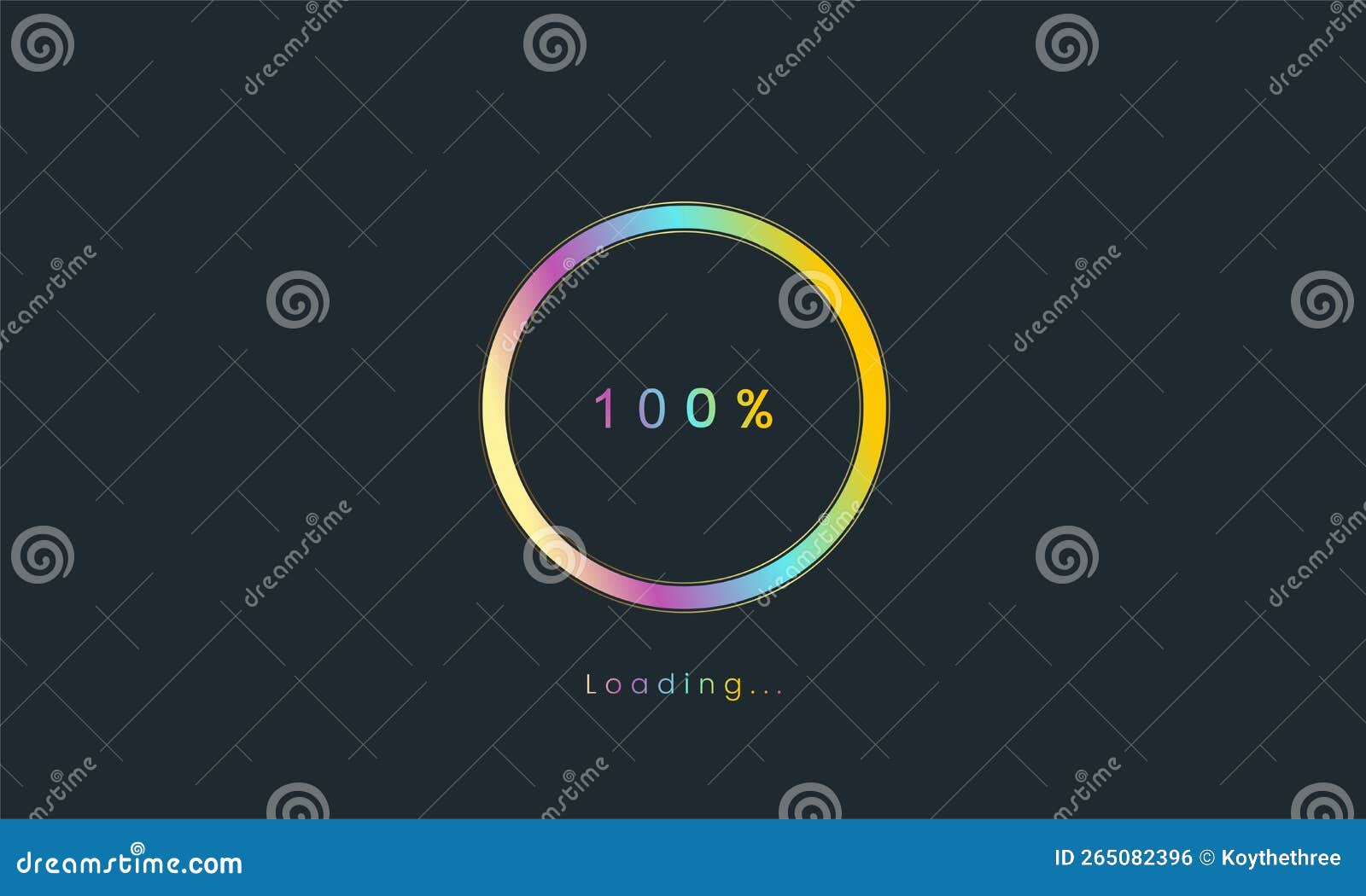100 Percent Rainbow Loading Bar, Uploading Bar for User Interface ...