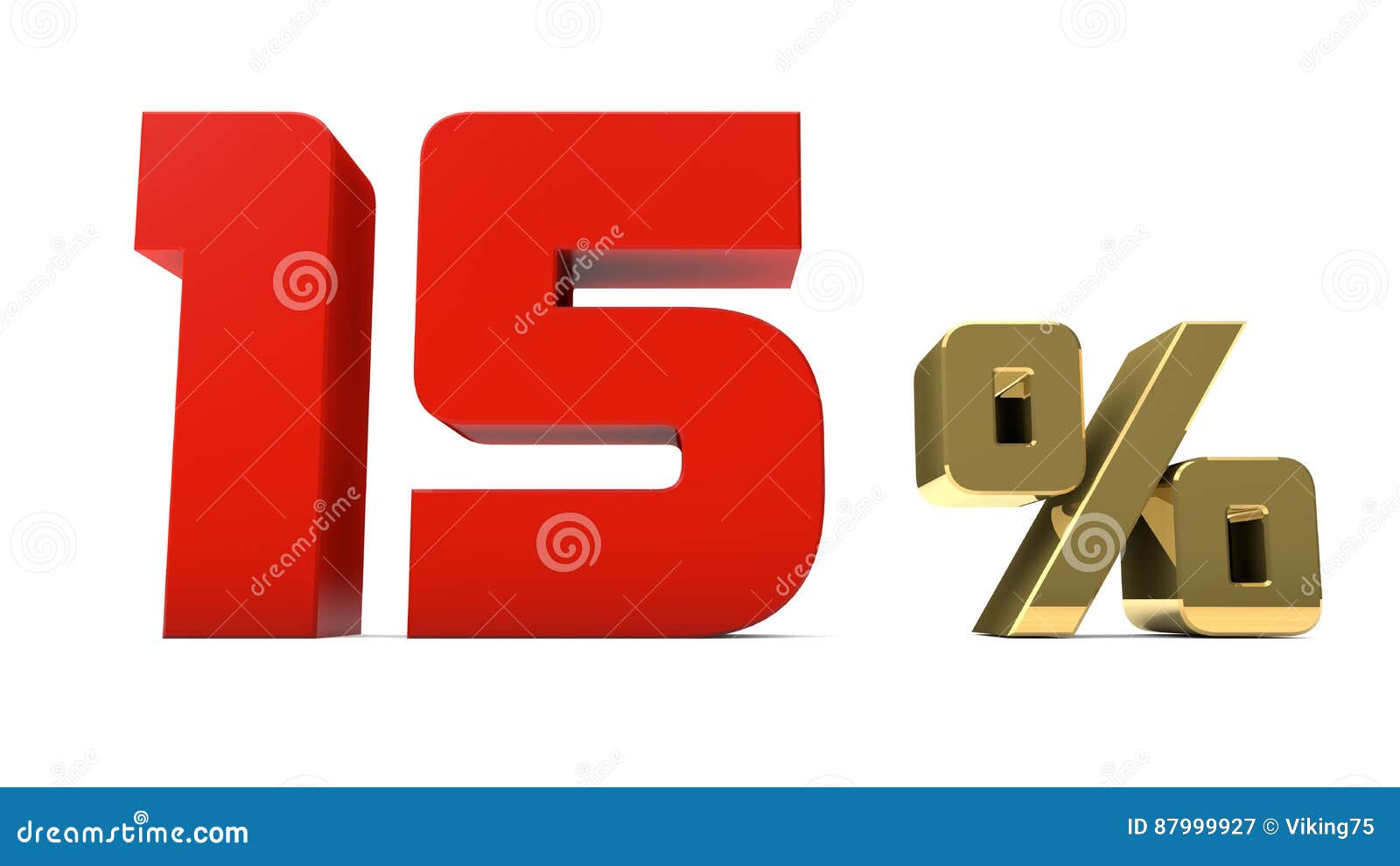 15 Percent Red and Gold Text Isolated on White Stock Illustration ...