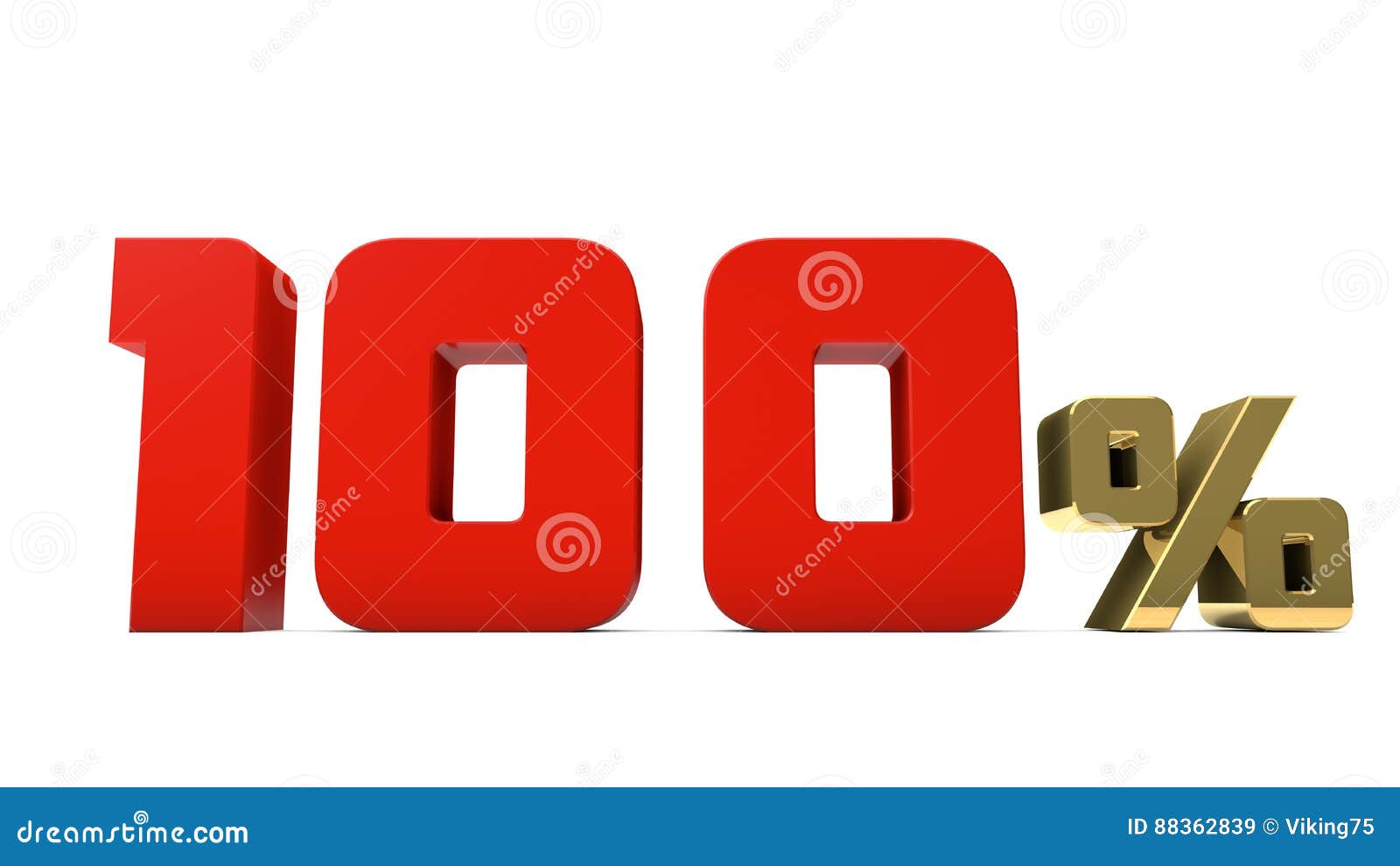 100 Percent Red and Gold Text Isolated on White Stock Illustration ...