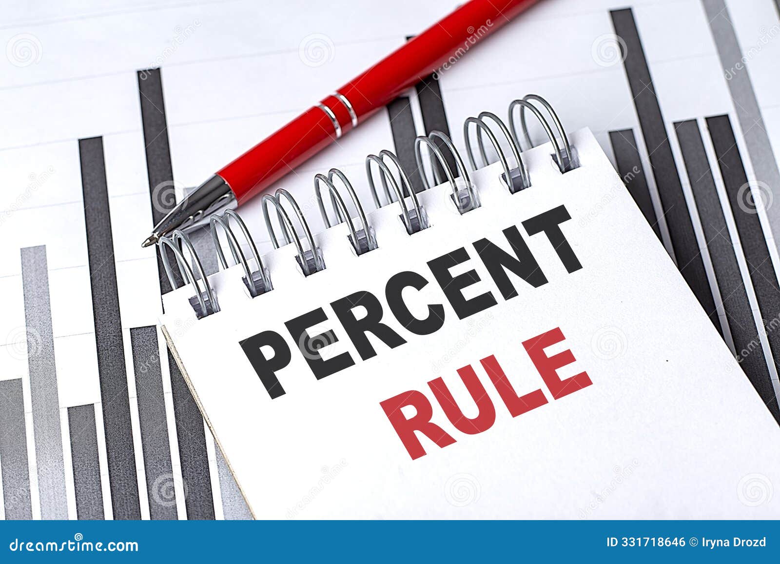 PERCENT RULE Text on Notebook on Chart with Pen Stock Photo - Image of ...