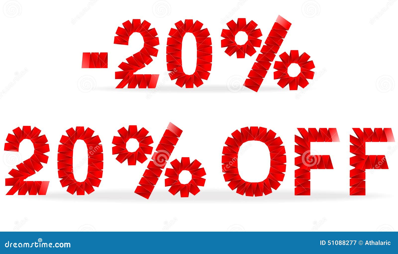 20 Percent Sale Folded Paper Sign Stock Vector - Illustration of ribbon ...