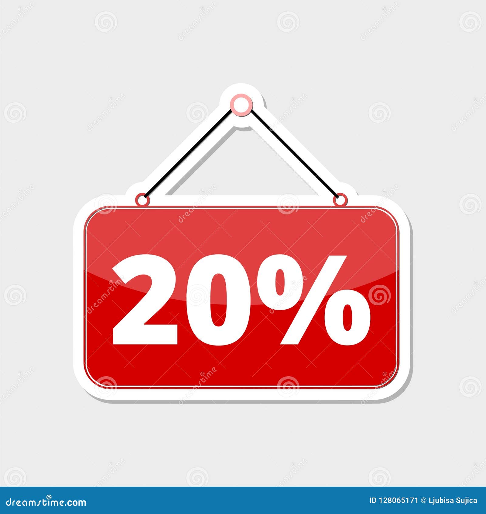 20 Percent Sale Icon Set, Discount 20 Stock Illustration - Illustration ...