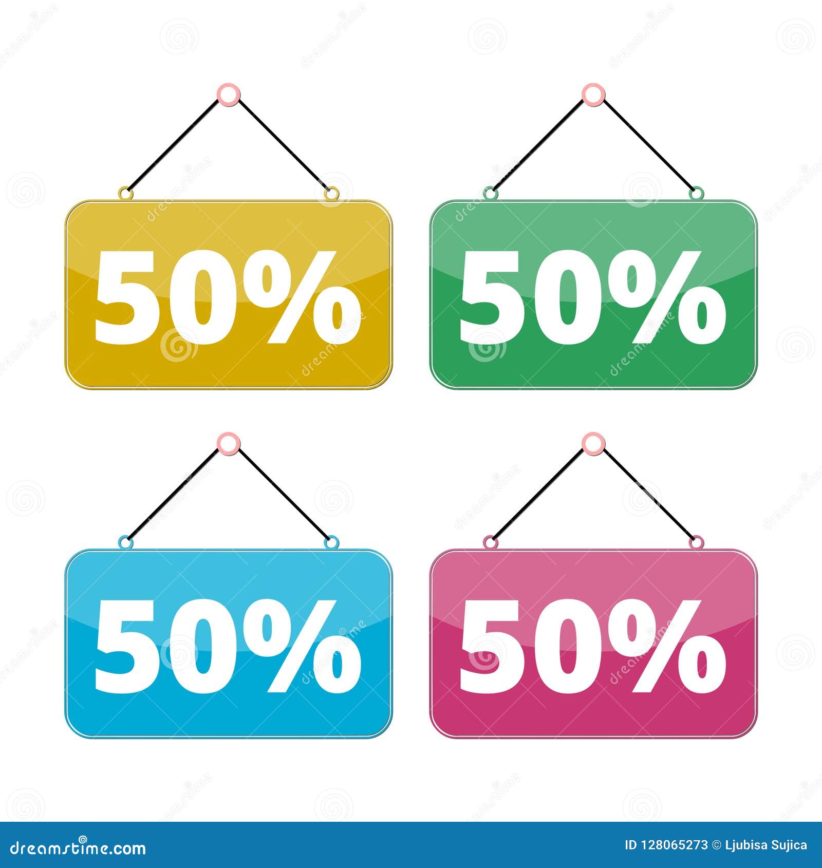 50 Percent Sale Icon Set, Discount 50 Stock Vector - Illustration of ...