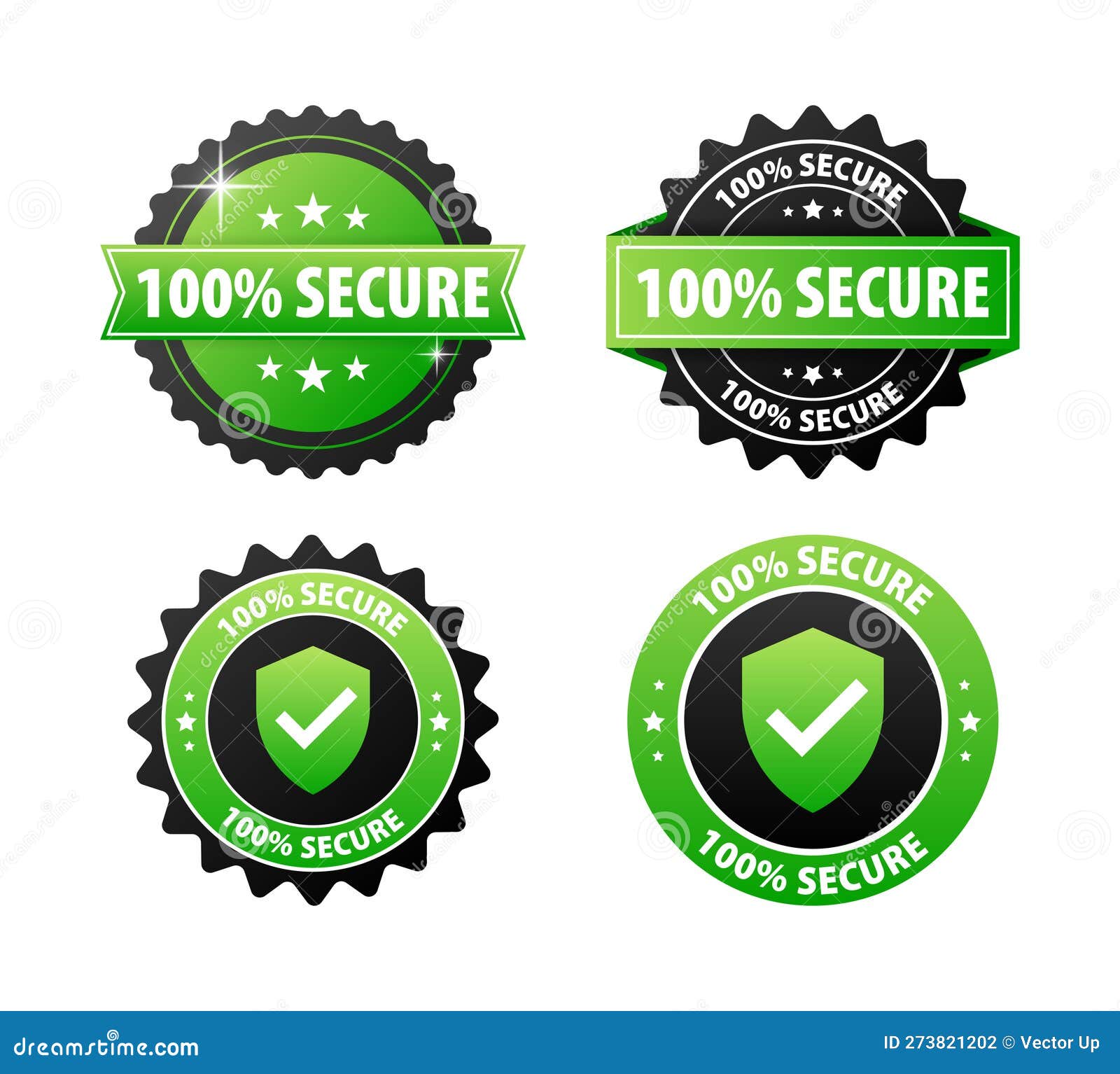100 Percent Secure Stamp. Vector. 100 Percent Secure Badge Icon ...