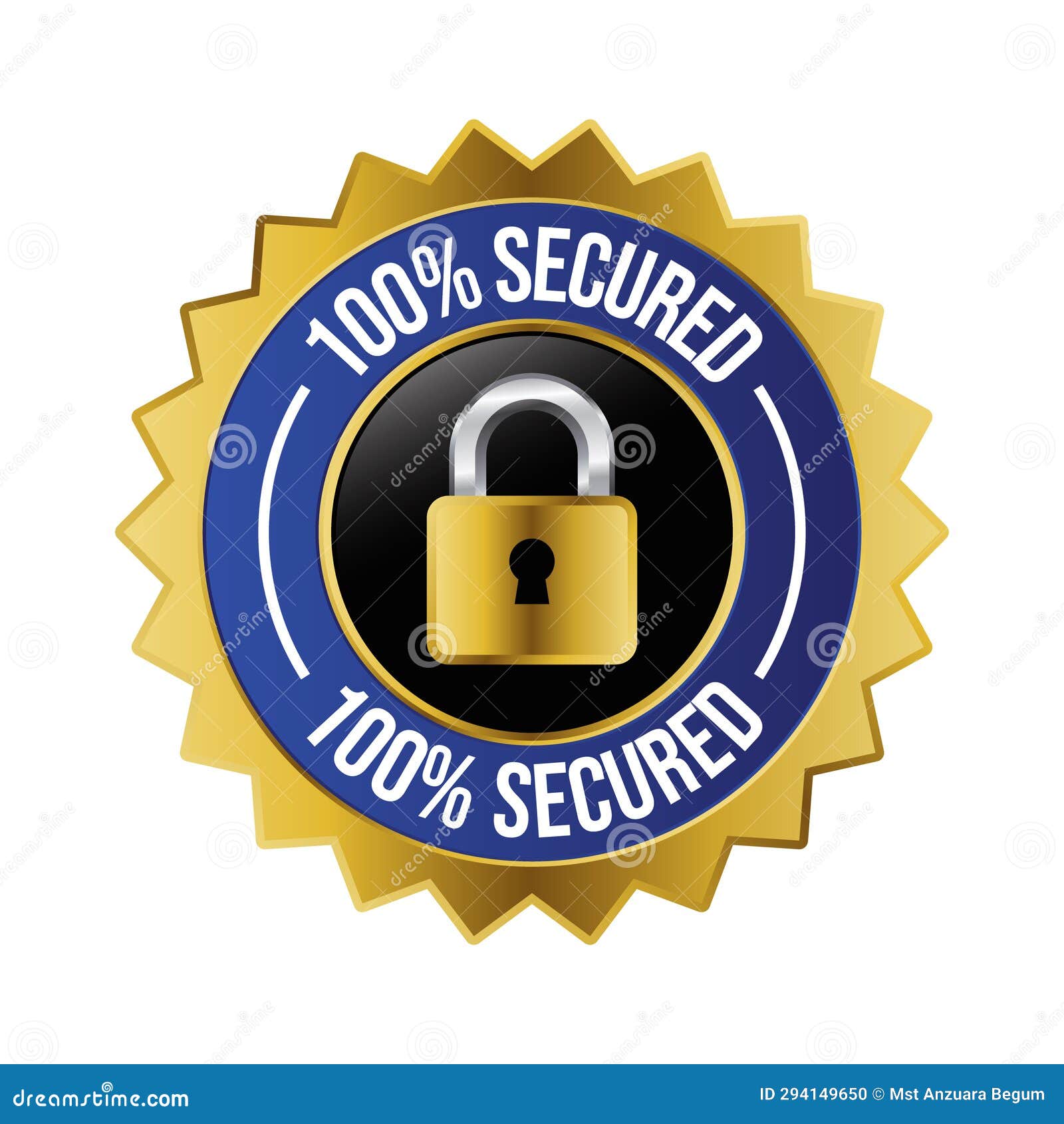 100 Percent Secured Badge, Secure Label, Secured Payment Method, 100 ...