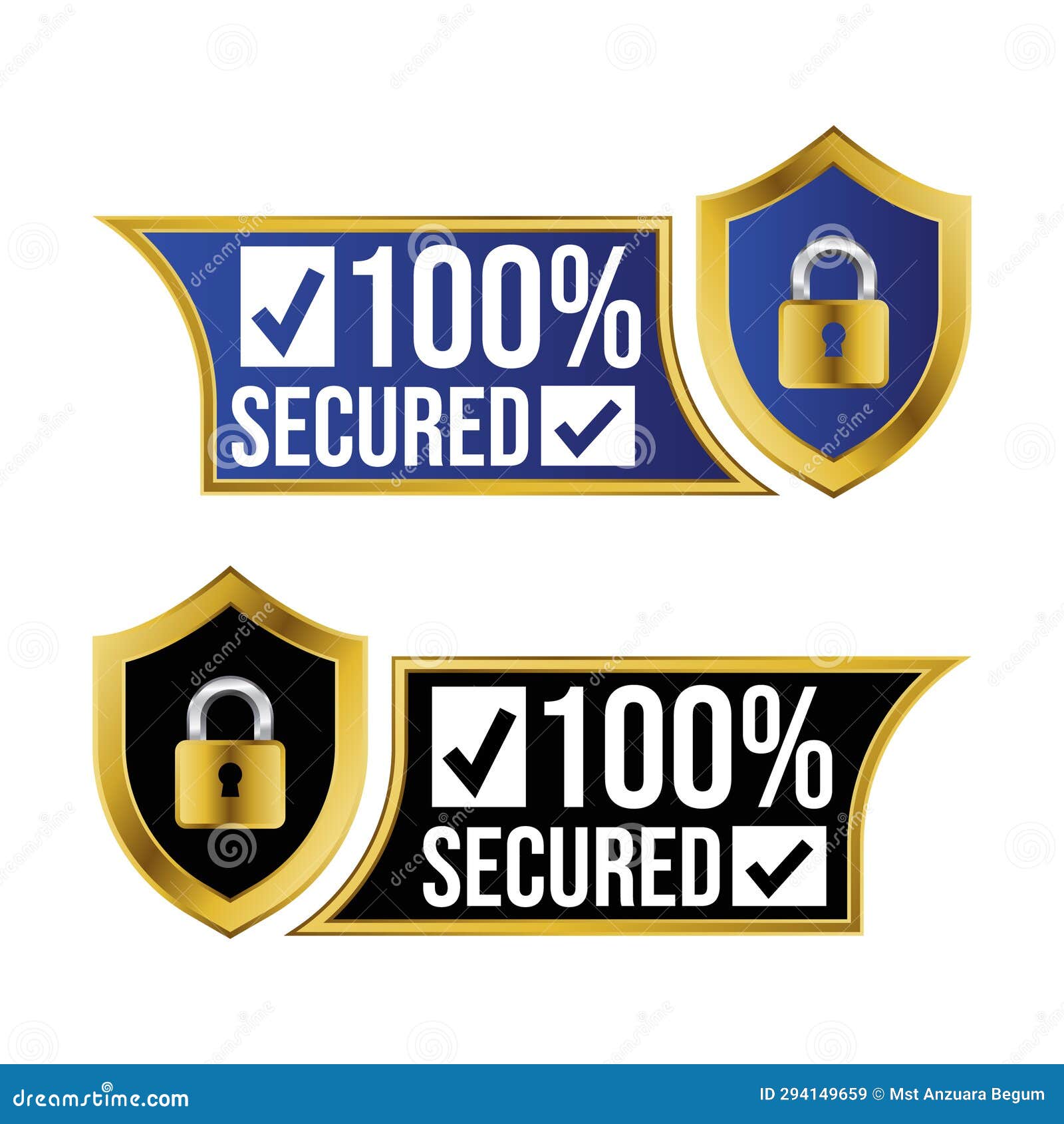 100 Percent Secured Badge, Secure Label, Secured Payment Method, 100 ...
