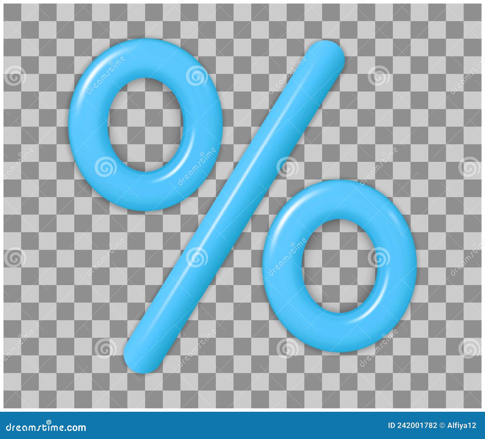 Percent Sign Blue with Shadow. 3d Vector Illustration. Isolated. Stock ...