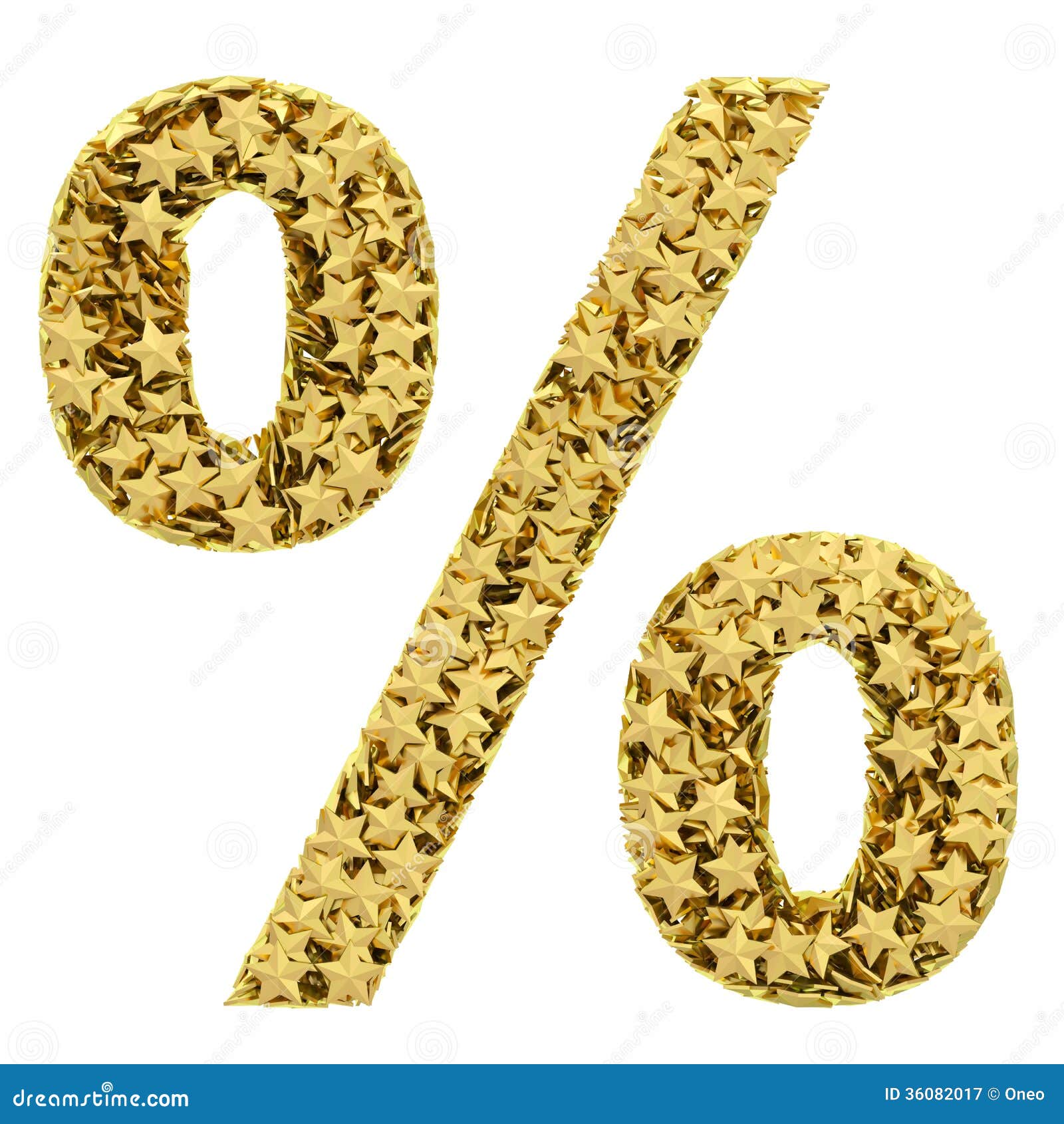 Percent Sign Composed of Golden Stock Illustration - Illustration of ...