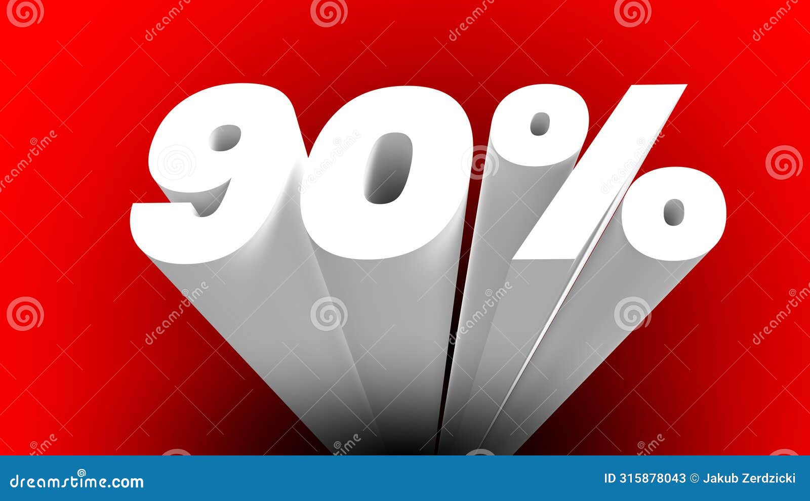 90 percent sign. 3d letter stock illustration. Illustration of ...