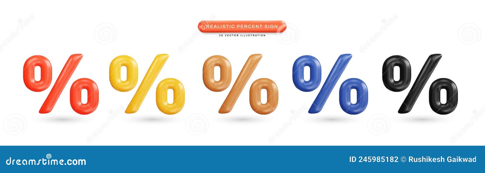 Percent Sign Realistic 3d Vector Illustration Stock Vector ...