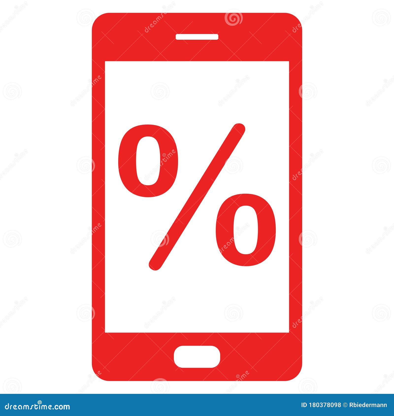 Percent and smartphone stock vector. Illustration of sale - 180378098