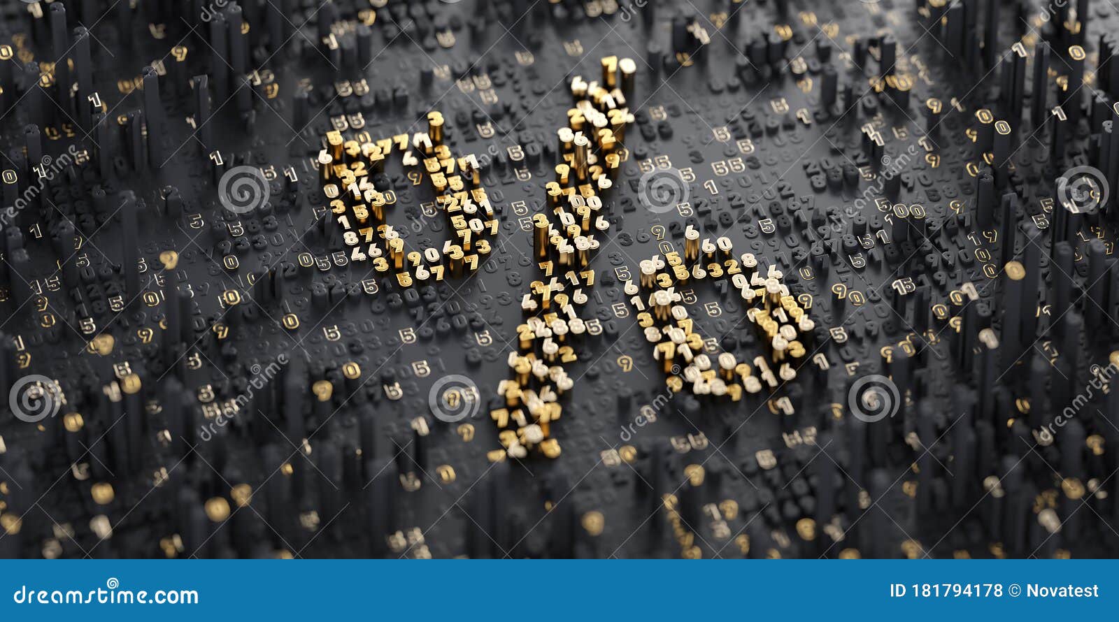 Percent. Stylized Digital Symbol. Stock Photo - Image of investment ...