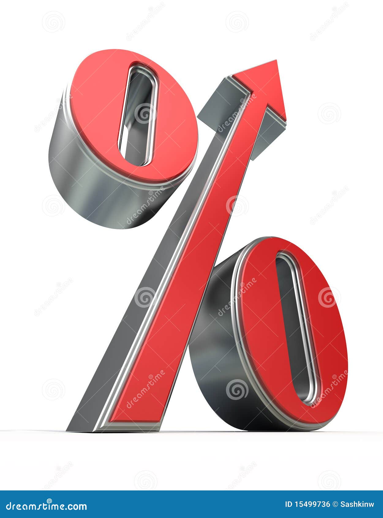 Percent symbol with arrow stock illustration. Illustration of isolated ...