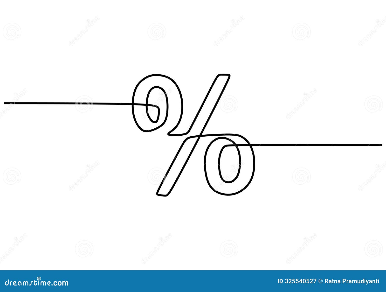 Percent Symbol Continuous One Line Drawing Art Stock Vector ...