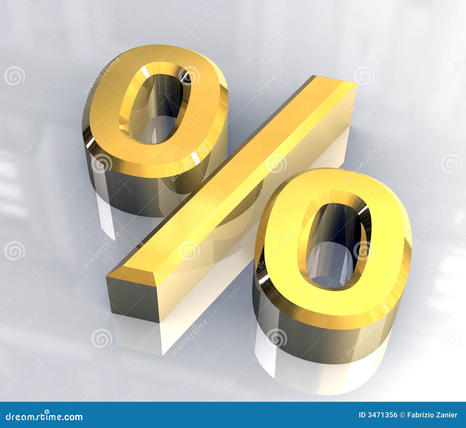 Percent Symbol in Gold (3D) Stock Illustration - Illustration of ...