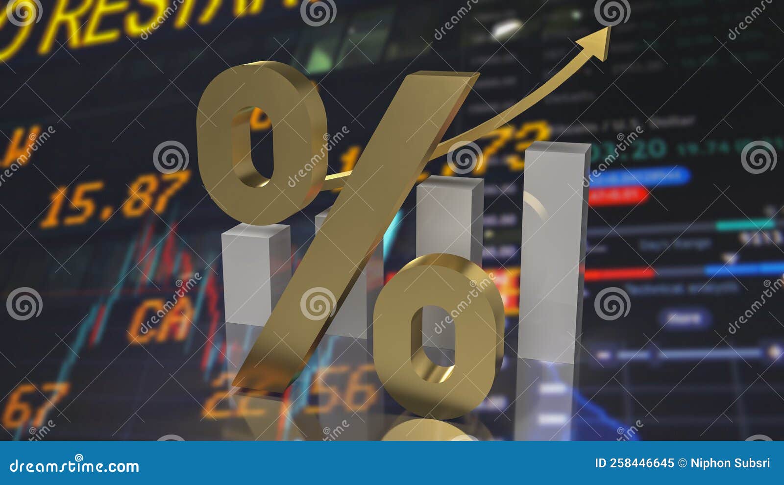The Percent Symbol for Interest Rate or Tax Concept 3d Rendering Stock ...