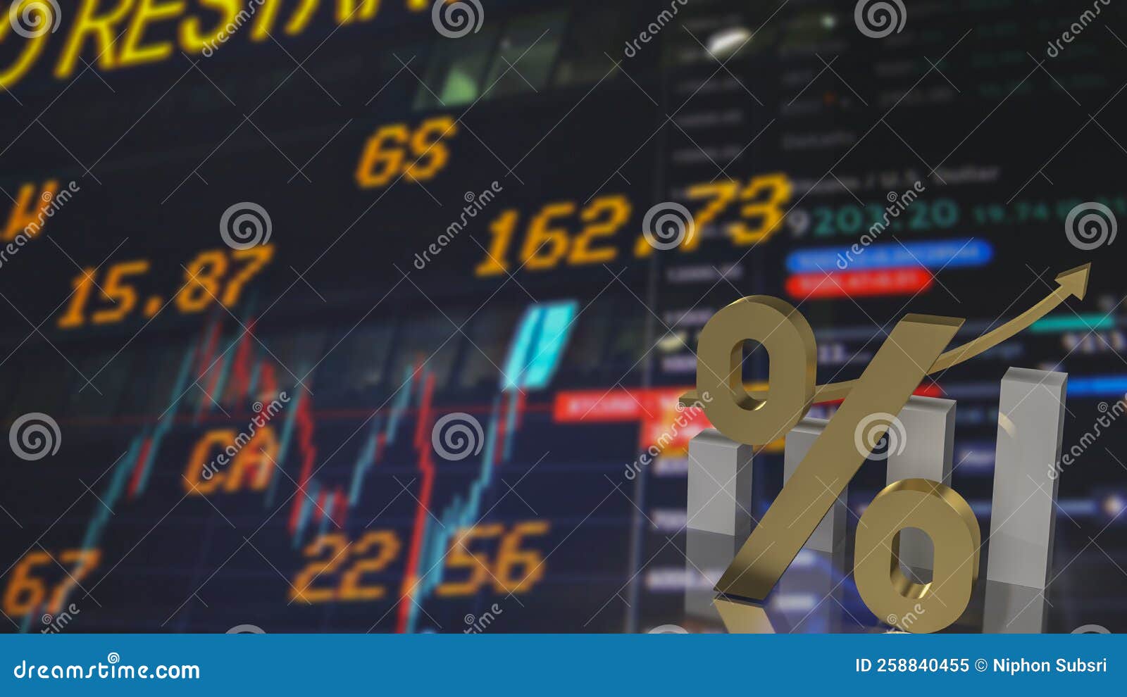 The Percent Symbol for Interest Rate or Tax Concept 3d Rendering Stock ...