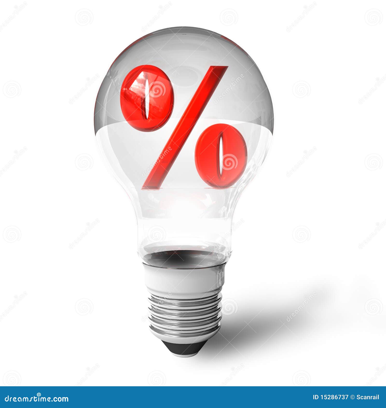 Percent Symbol in Lightbulb Stock Illustration - Illustration of ...