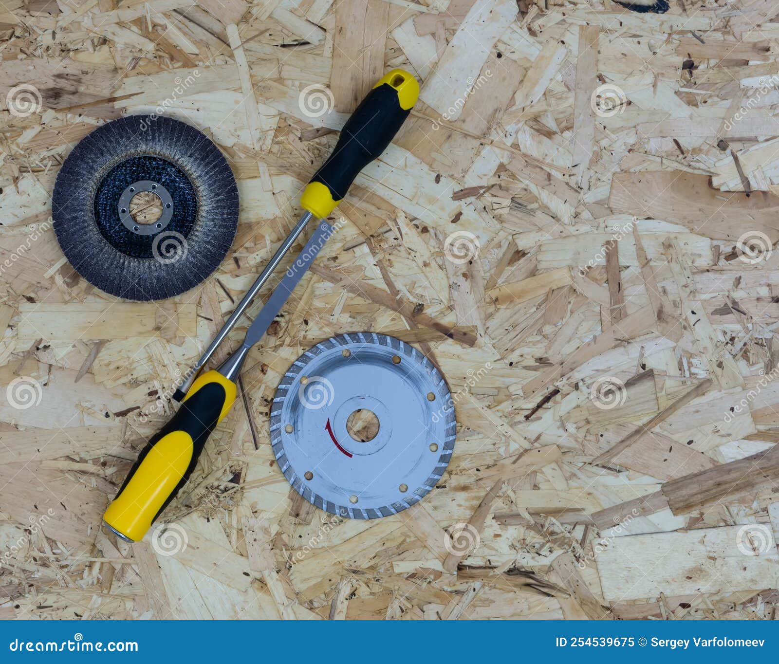 Percent Symbol Made Up of Construction Tools. Background of OSB ...