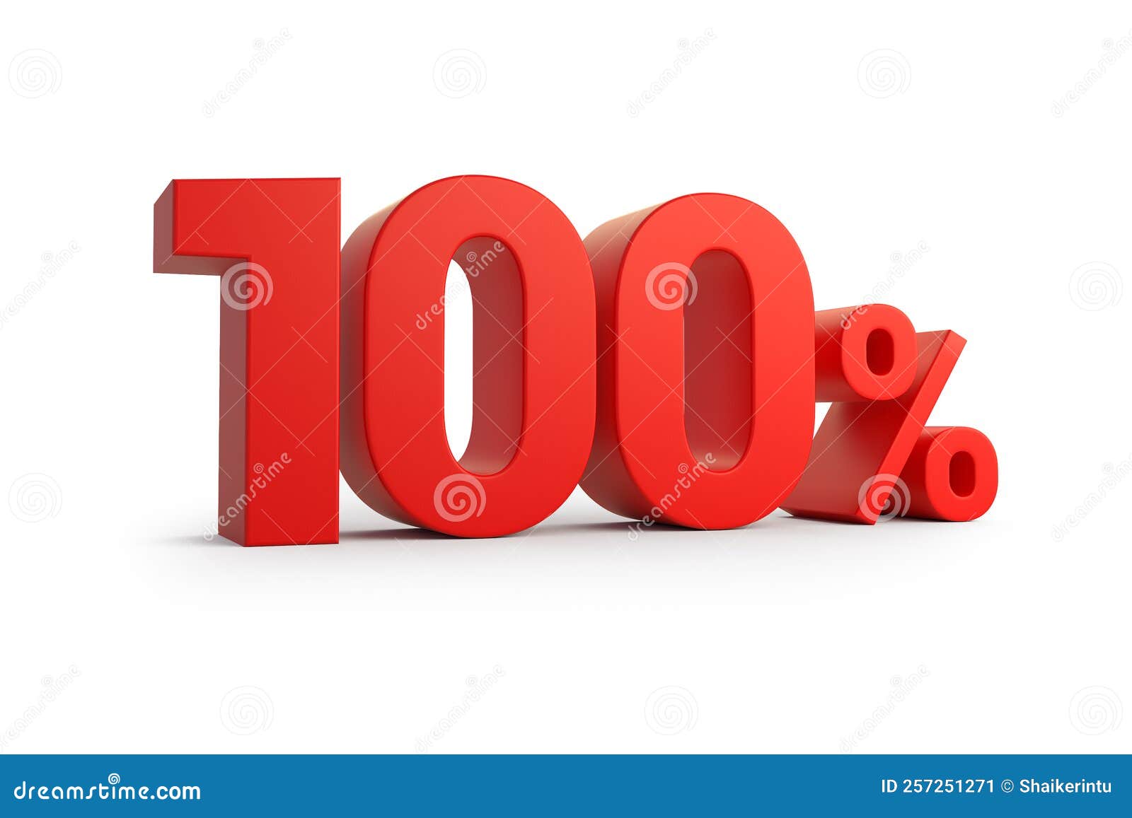 100 Percent Text 3d Rendering on White Background. 3d Rendering.3d ...