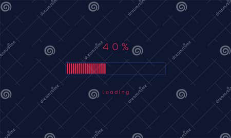 40 Percent Uploading Progress Bar, Red Loading and Processing Menu Bar ...