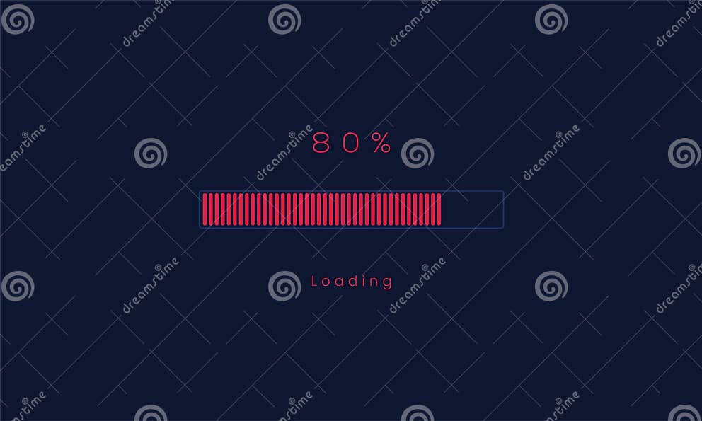80 Percent Uploading Progress Bar, Red Loading and Processing Menu Bar ...