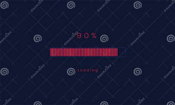 90 Percent Uploading Progress Bar, Red Loading and Processing Menu Bar ...