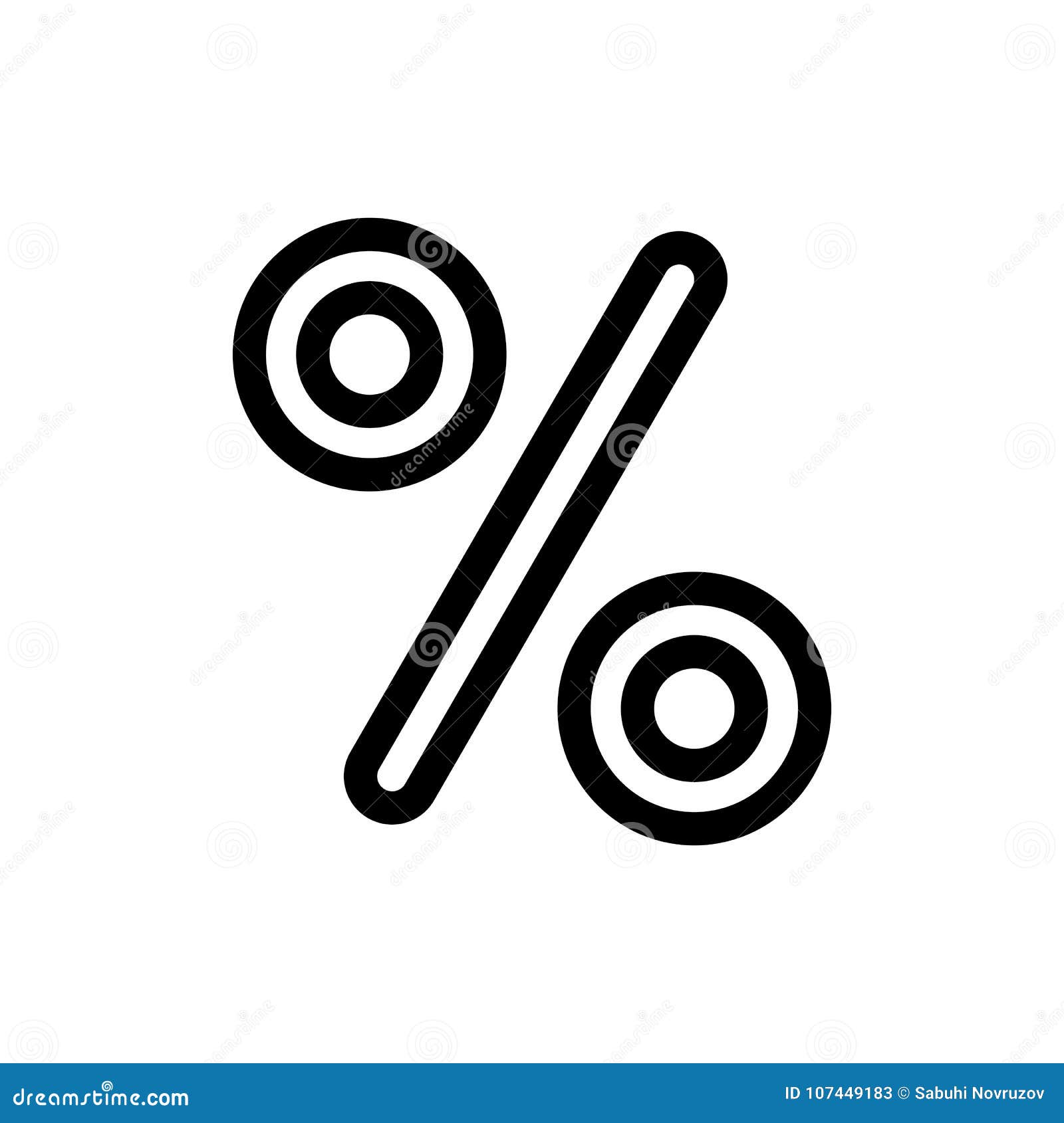 Percent Vector Icon. Black and White Finance Illustration. Outline ...