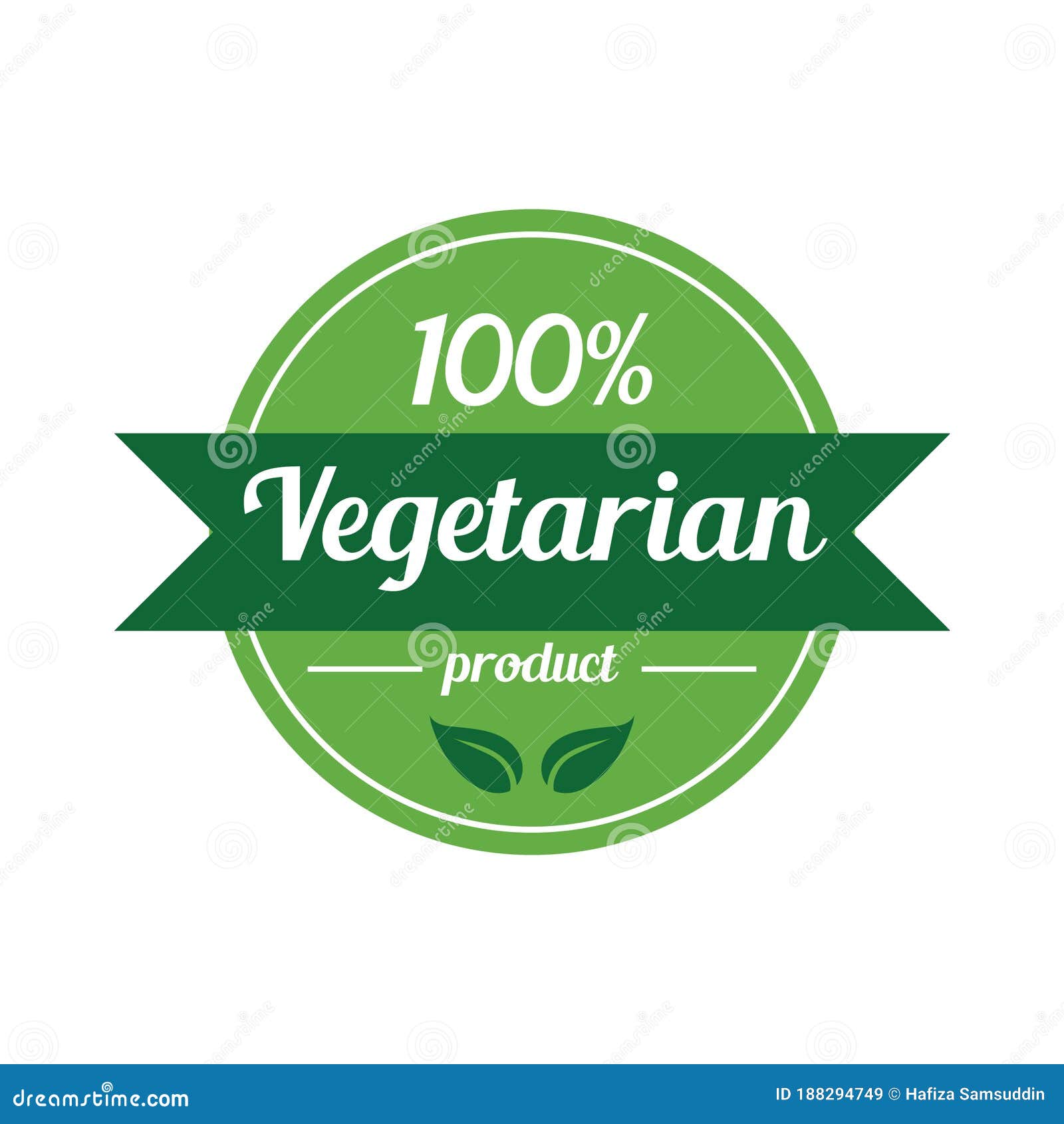 100 Percent Vegetarian Label. Vector Illustration Decorative Design ...