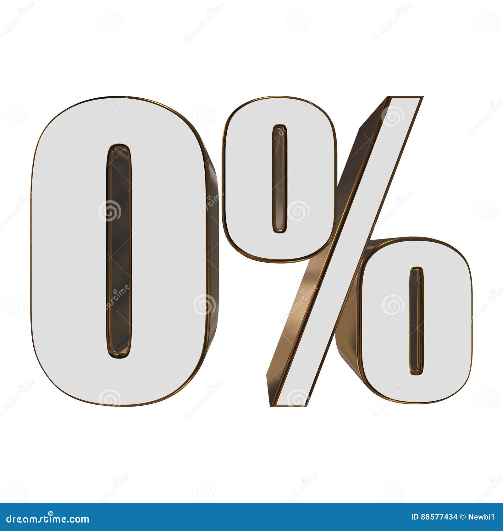 0 Percent on White Background Stock Illustration - Illustration of ...