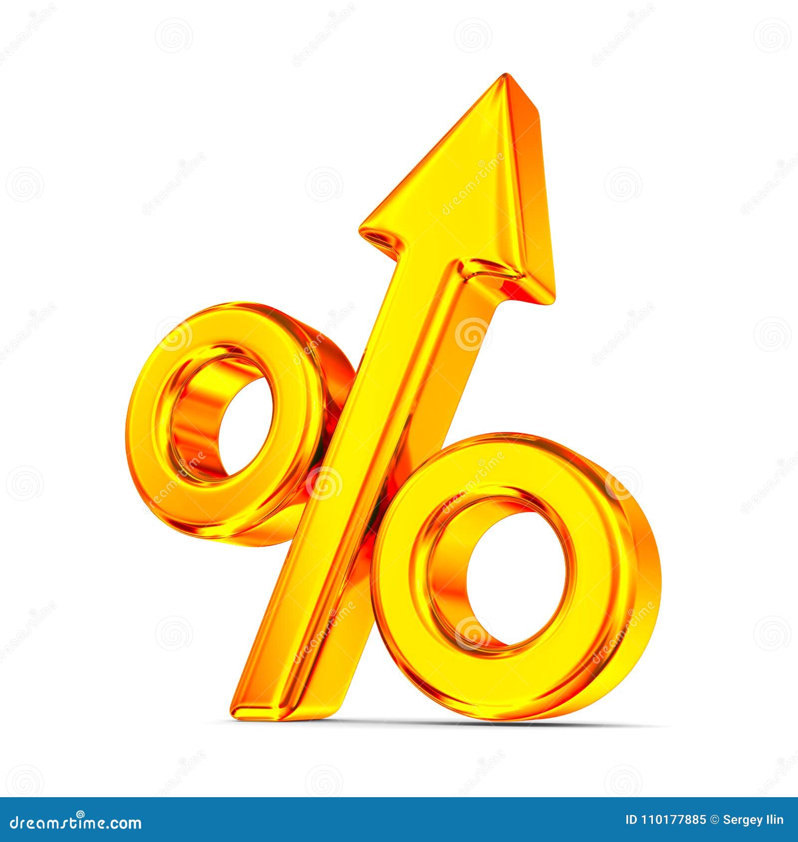 Percent on White Background. Isolated 3D Illustration Stock ...