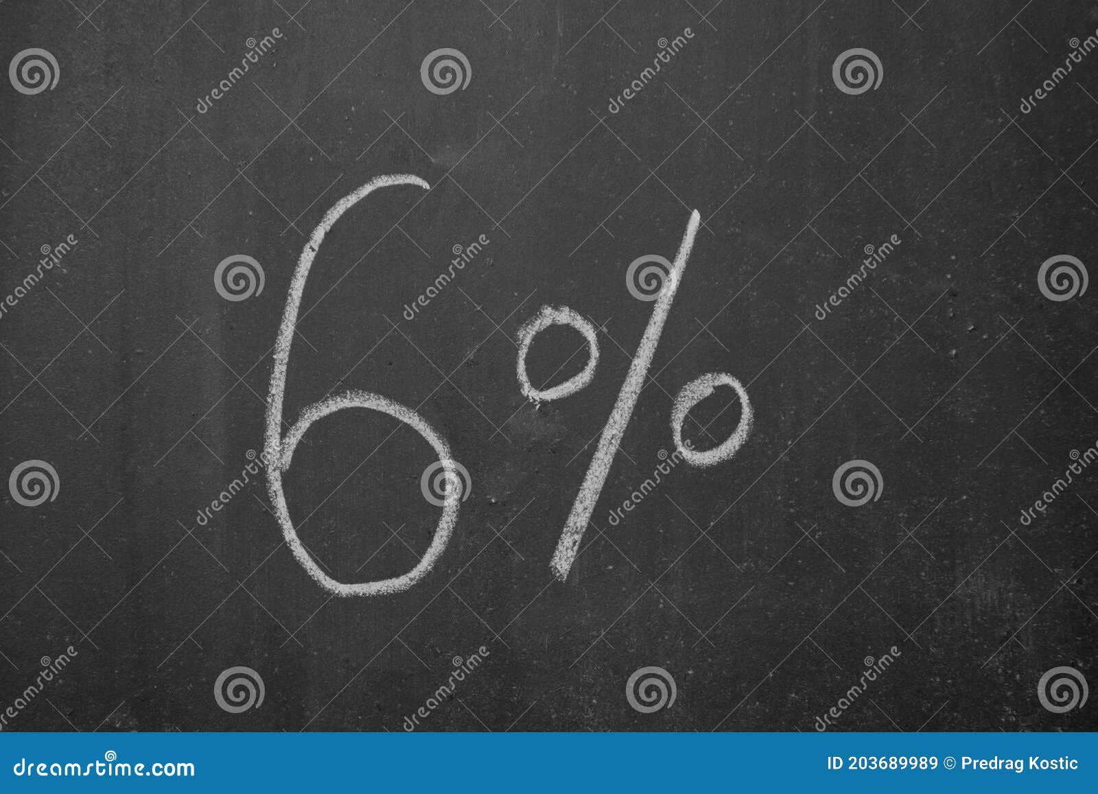 6 Percent, Written on a Black Board Stock Image - Image of life ...