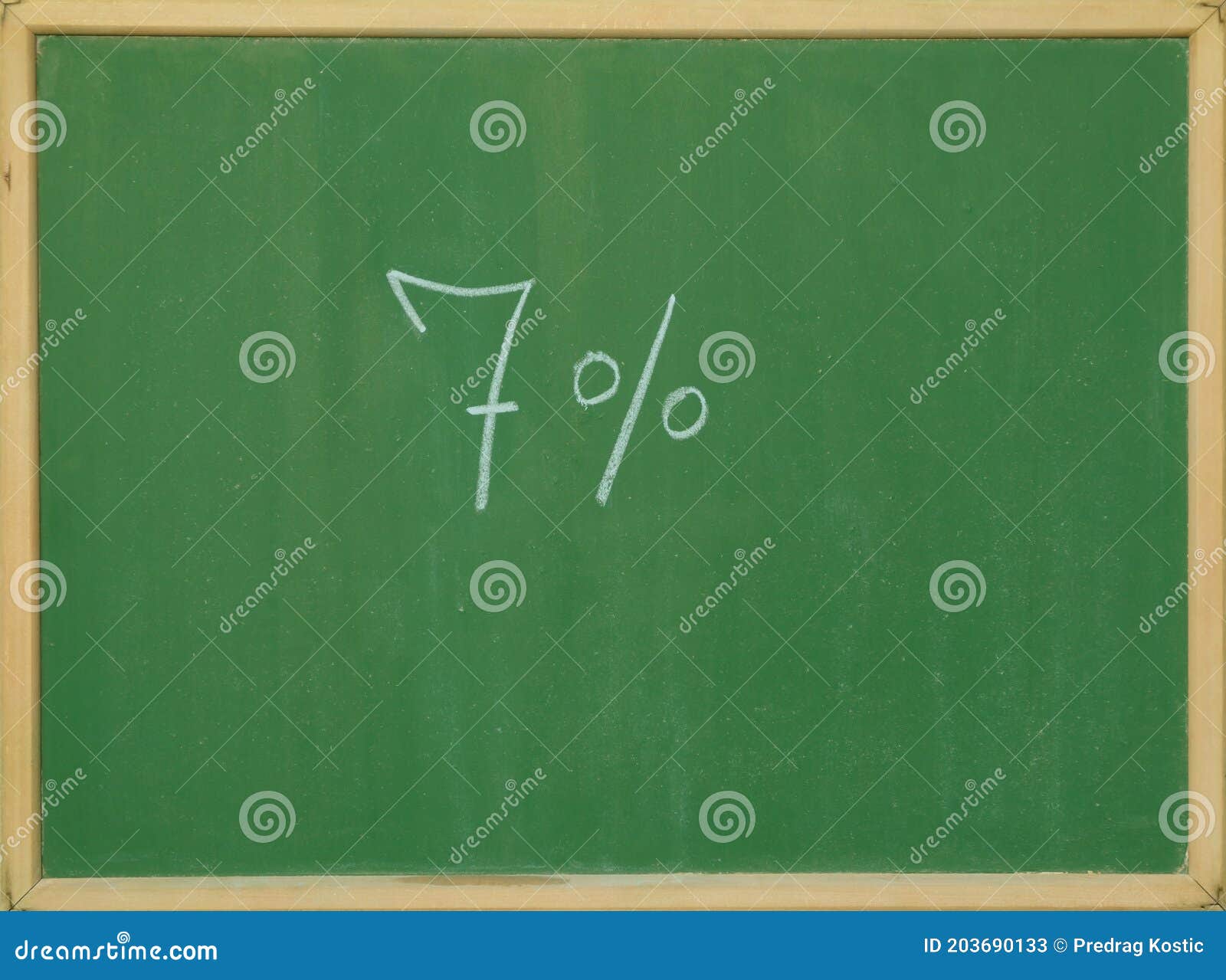7 Percent, Written on a School Board Stock Image - Image of background ...