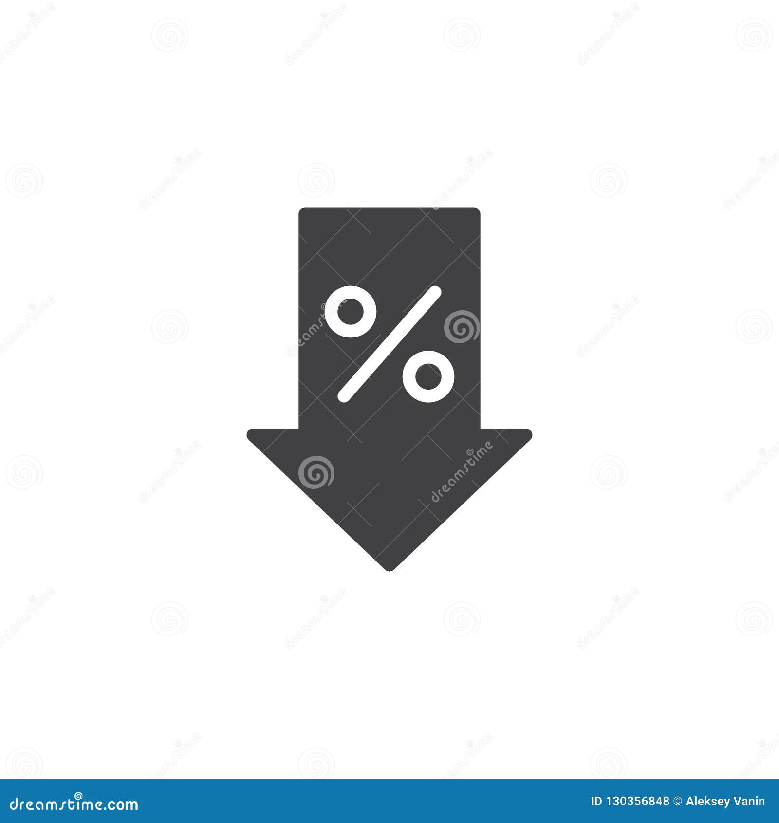 Percentage Arrow Down Vector Icon Stock Vector - Illustration of loss ...