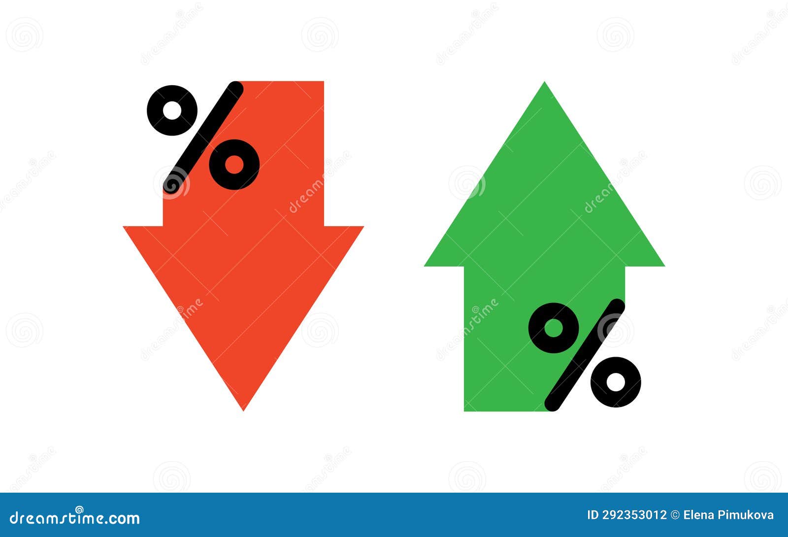 Percentage Arrow Up and Down Icon. Percent Flat Icon. Price Increase, Decrease. Business Simple ...