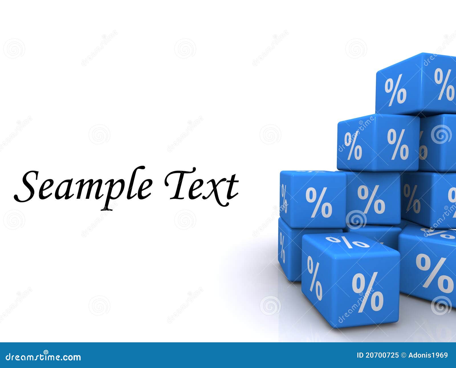 Percentage blocks in blue stock illustration. Illustration of ...