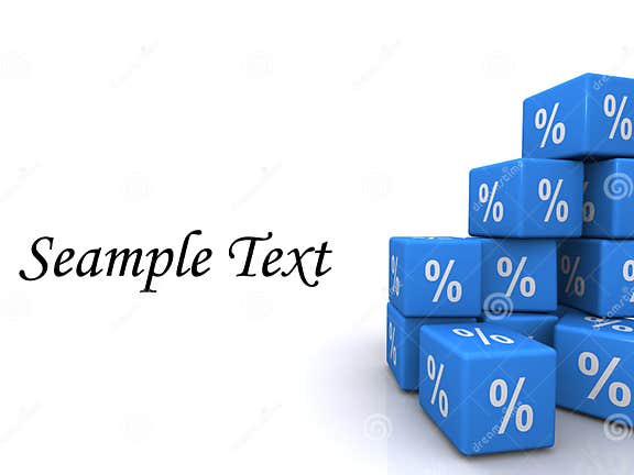 Percentage blocks in blue stock illustration. Illustration of ...