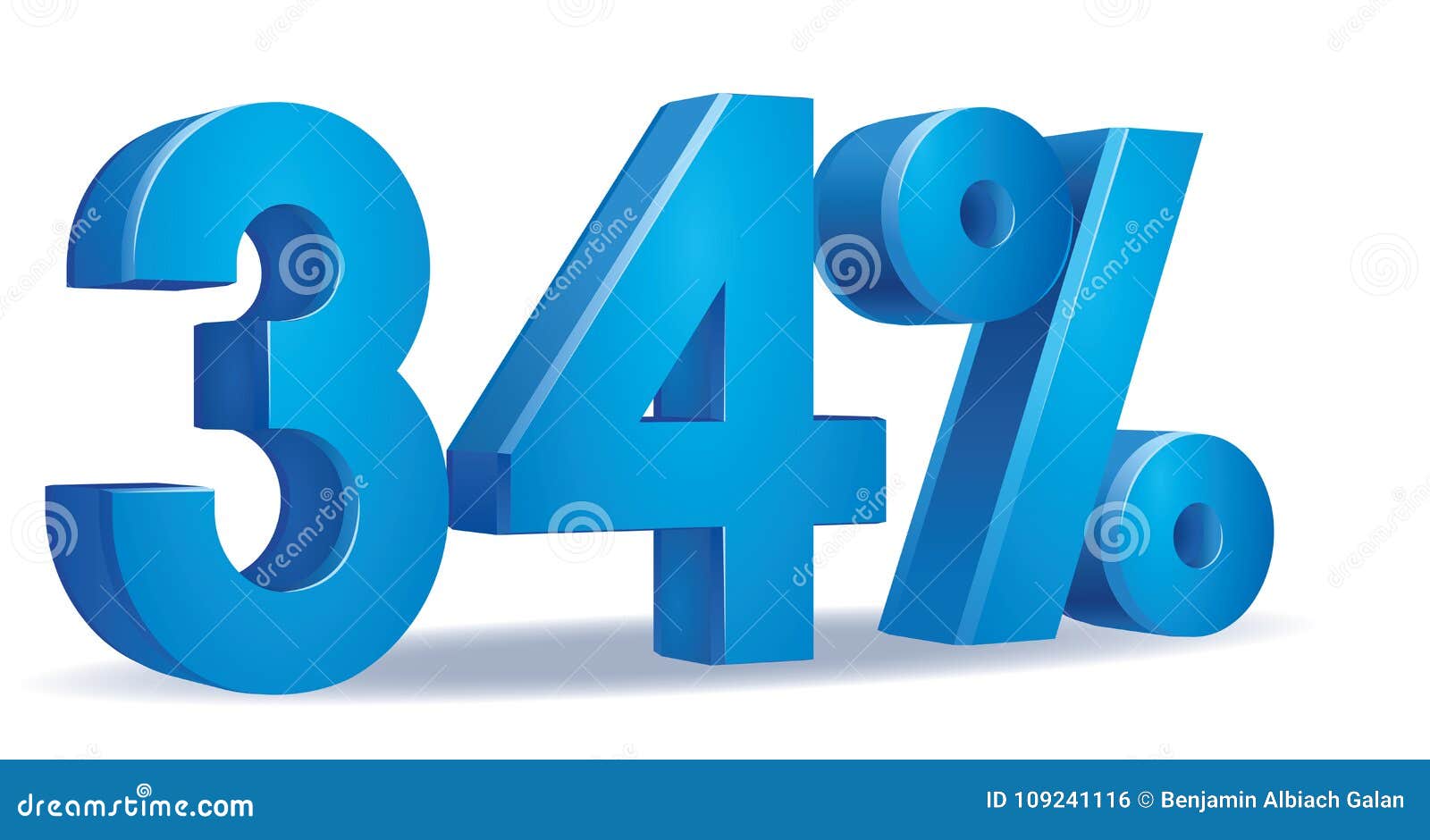 Percentage Blue Color Vector, 34 Stock Vector - Illustration of ...