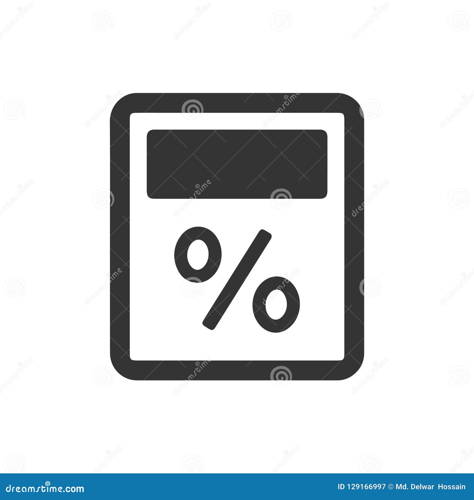 Percentage Calculator Icon stock vector. Illustration of symbol - 129166997