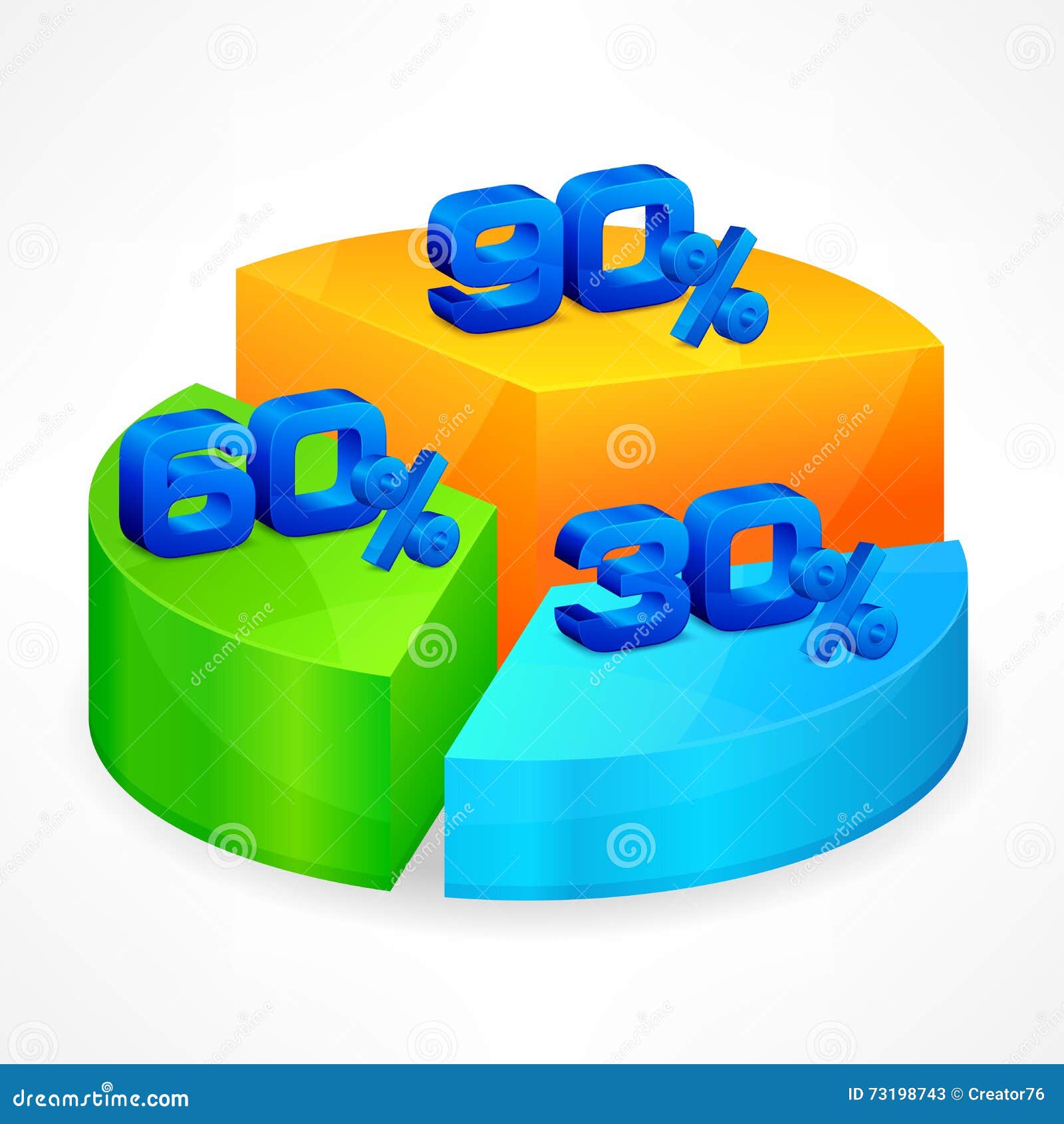 Percentage Chart Infographic Vector Illustration Stock Vector ...
