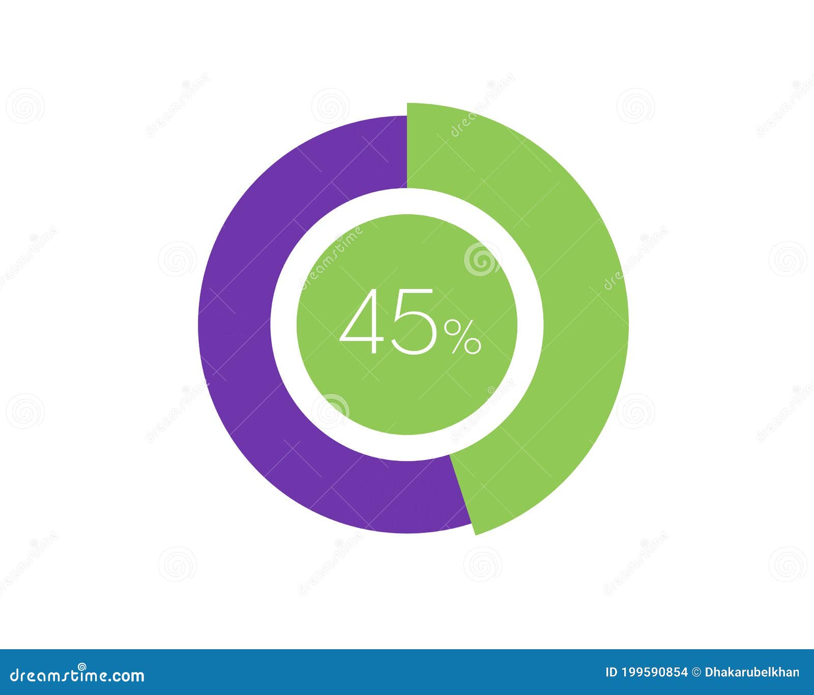 45 Percentage, 45 Percentage Circle Diagram Infographic Stock Vector ...