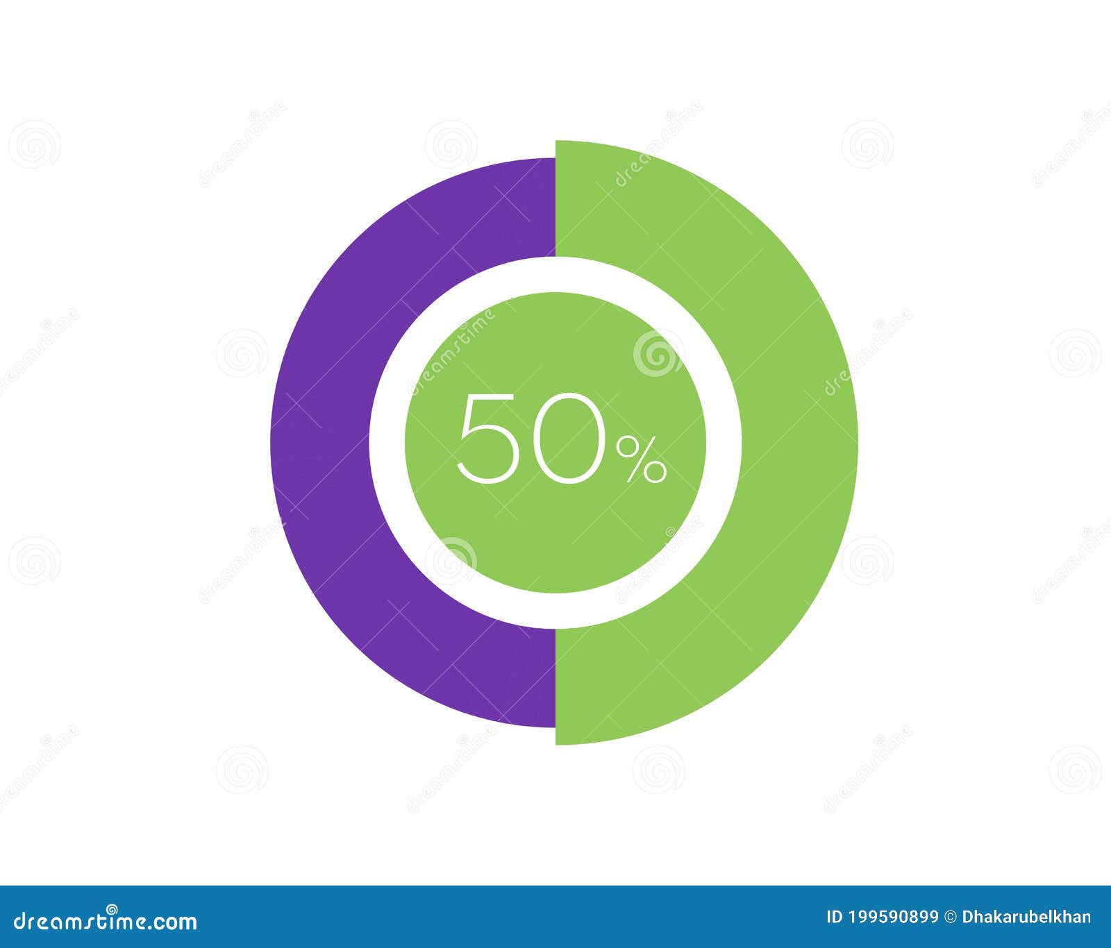 50 Percentage, 50 Percentage Circle Diagram Infographic Stock Vector ...