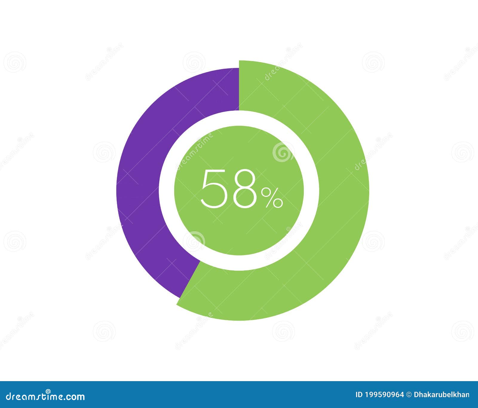 58 Percentage, 58 Percentage Circle Diagram Infographic Stock Vector ...