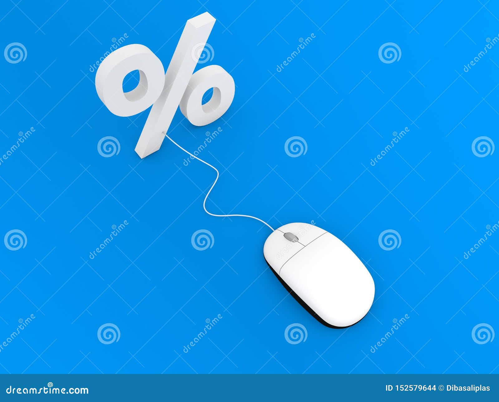 Percentage and Computer Mouse. Online Trading Stock Illustration ...