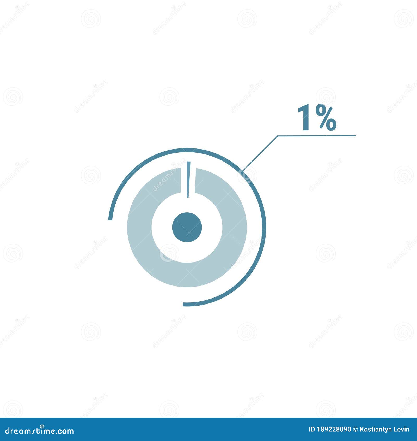 Percentage Diagram Graph, 1 One Percent Vector Circle Chart, Ui Design ...
