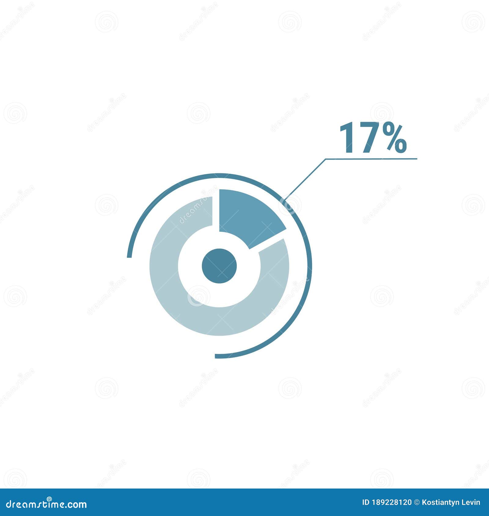 Percentage Diagram Graph, 17 Seventeen Percent Vector Circle Chart, Ui ...