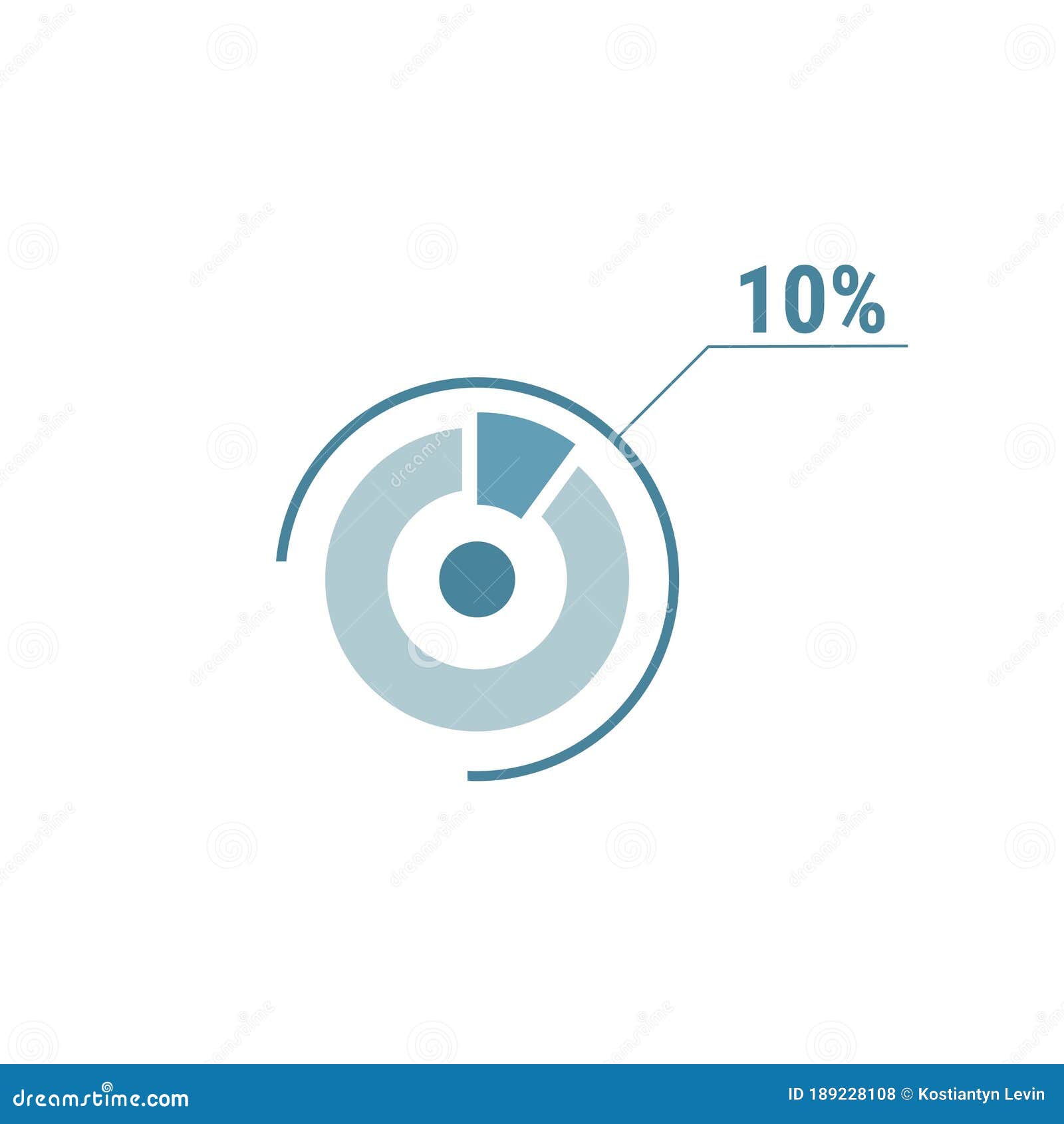 Percentage Diagram Graph, 10 Ten Percent Vector Circle Chart, Ui Design ...