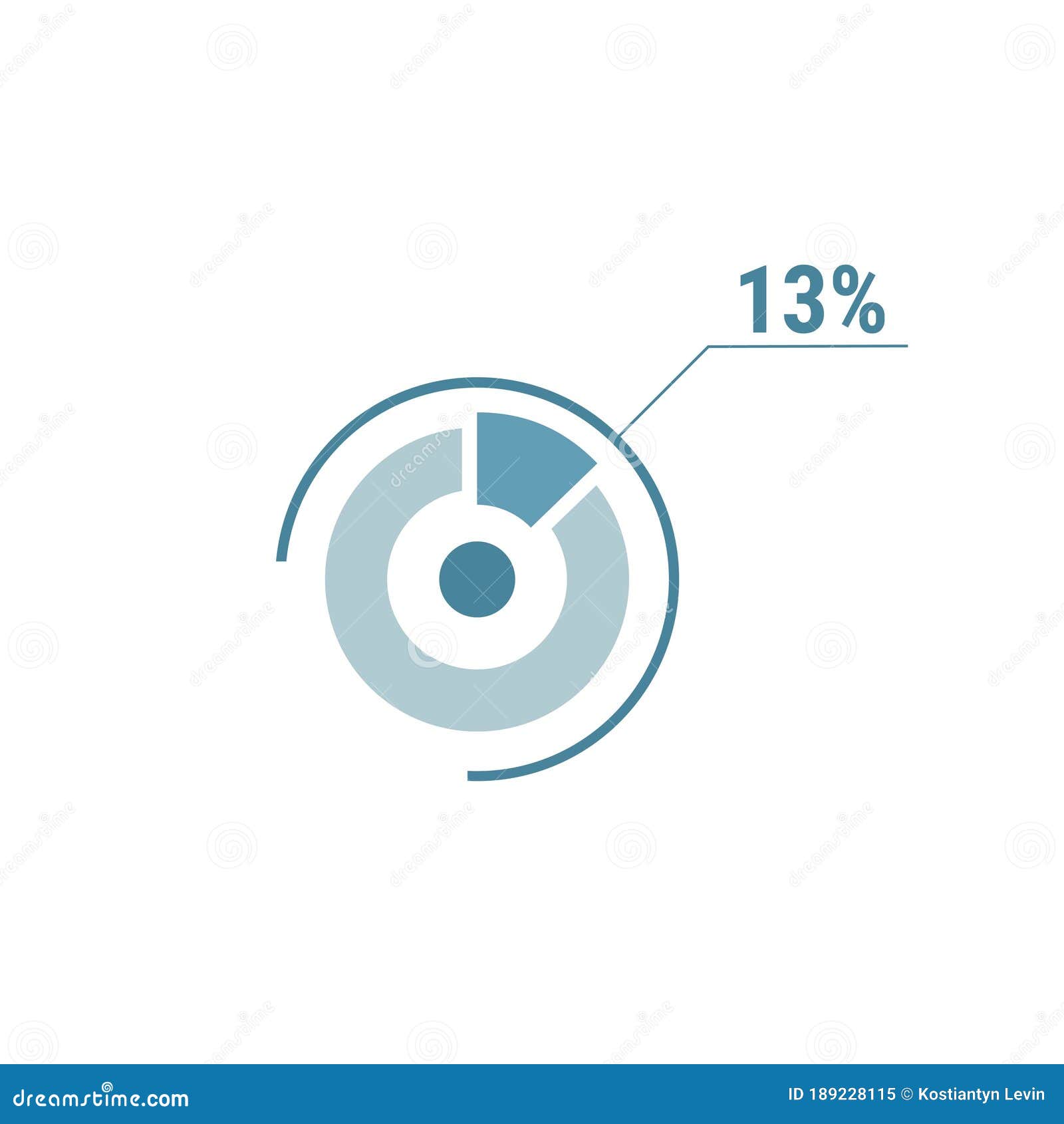 Percentage Diagram Graph, 13 Thirteen Percent Vector Circle Chart, Ui ...