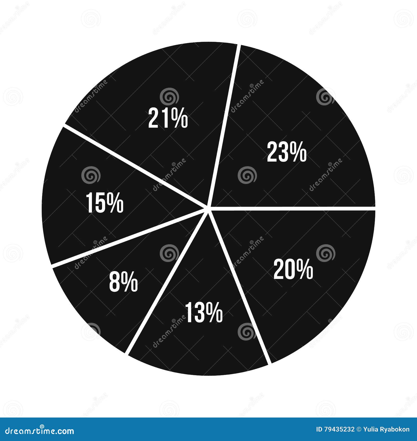 Percentage Diagram Icon, Flat Style Stock Vector - Illustration of ...